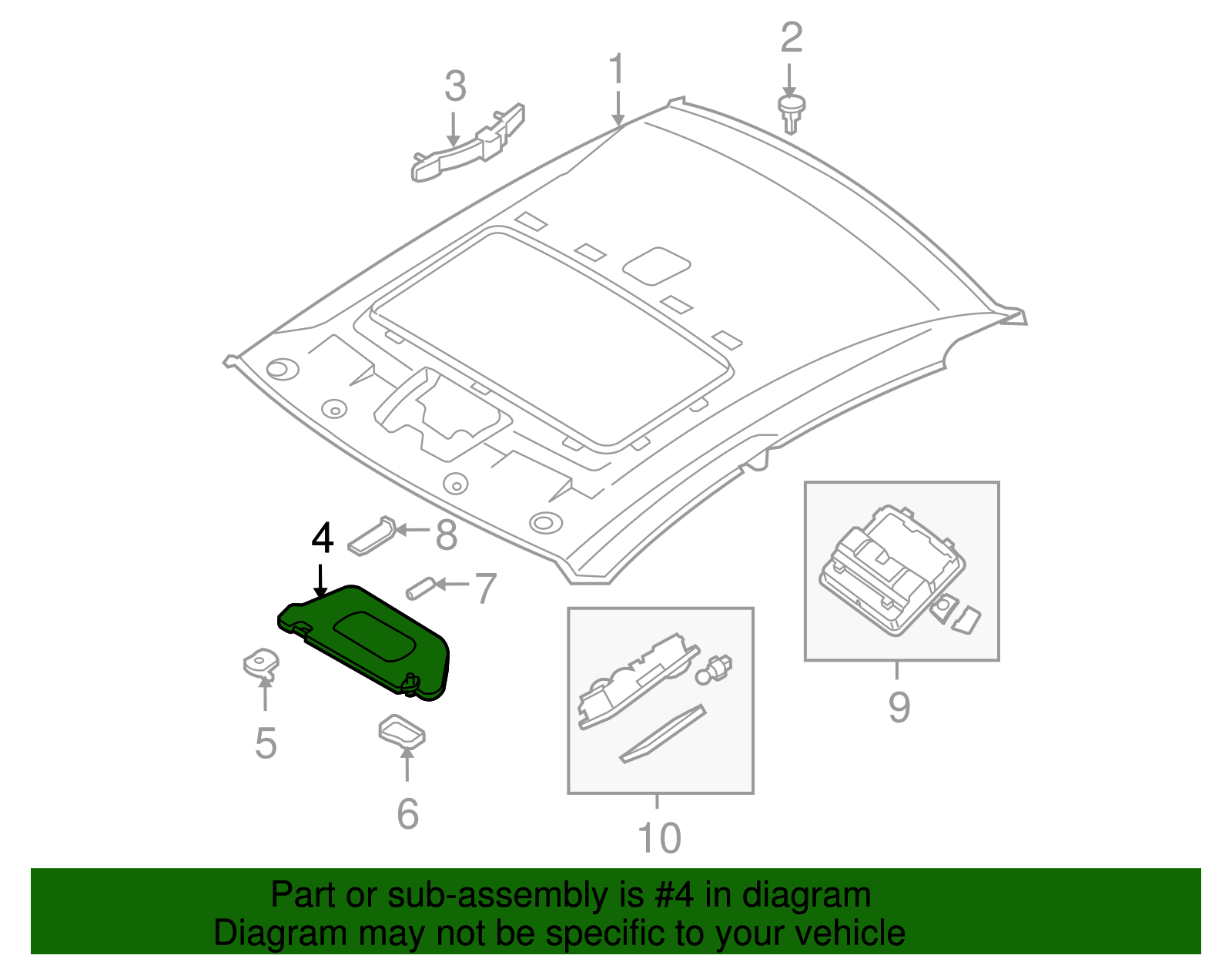 2010-2012 Nissan Altima Sun-Visor 96401-ZX01A | OEM Parts Online