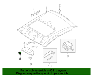 2007-2014 Nissan Sun-Visor Holder 96409-JA00A | Nissan Parts Plus