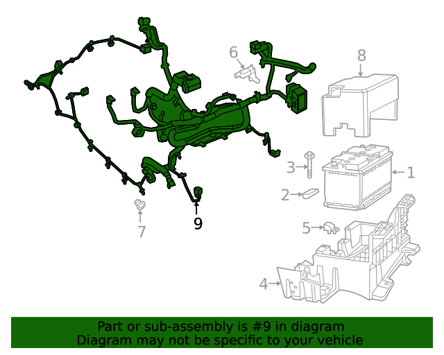2020-2023 Ram 1500 Alternator and Starter Cable 68430581ad | TascaParts.com