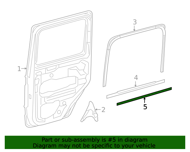 463-698-07-02 - Door Molding 2019-2023 Mercedes-Benz G 63 AMG ...