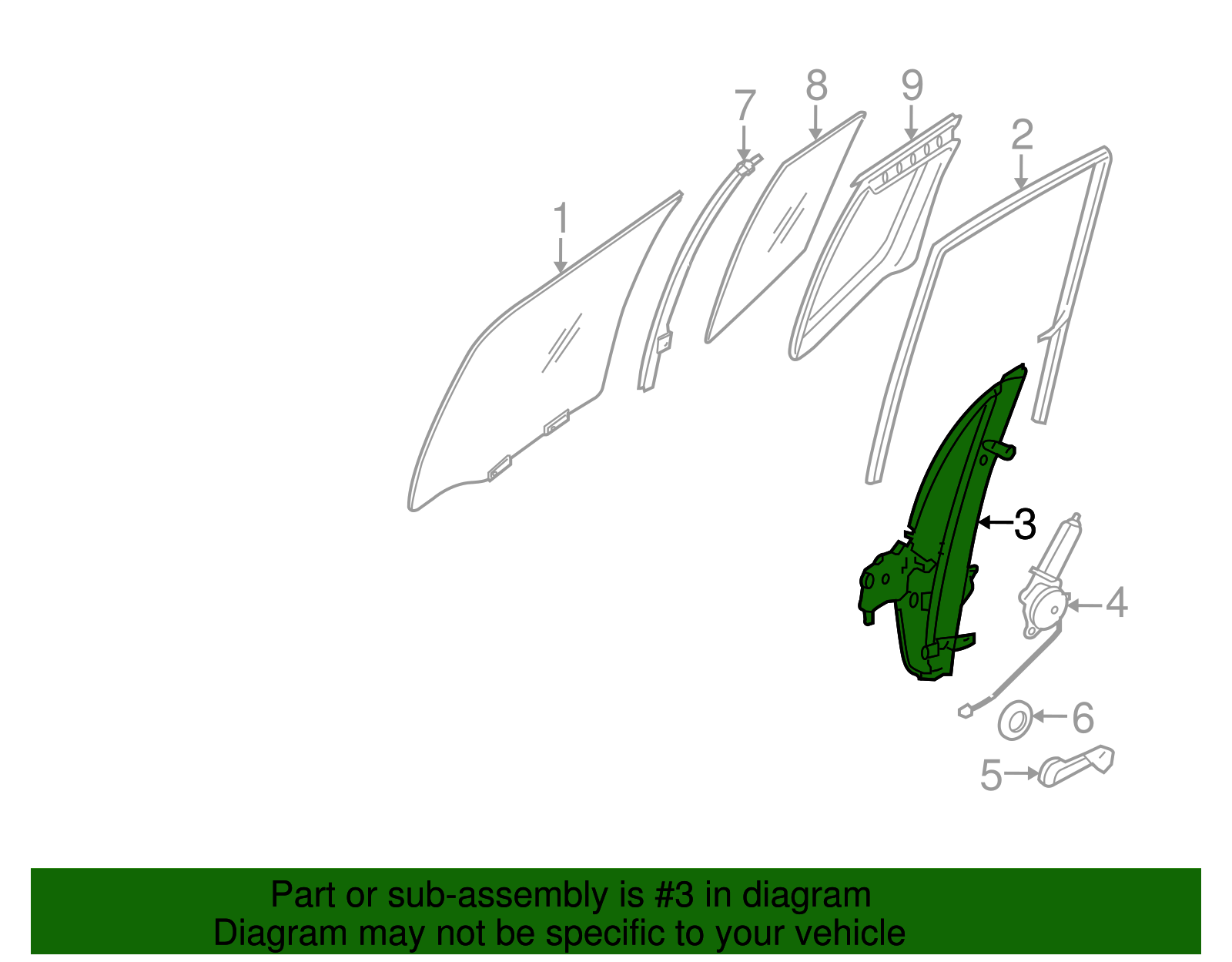 2005-2021 Nissan Frontier Window Regulator 82720-9BF0A | My Nissan Part
