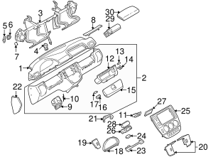 2000-2005 Mercedes-Benz Glove Box 163-680-01-91-7E33 | MB Parts Center