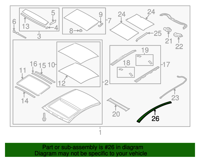 81673-3S000 - Sunroof Molding 2011-2015 Hyundai Sonata | Group 1 Auto Parts