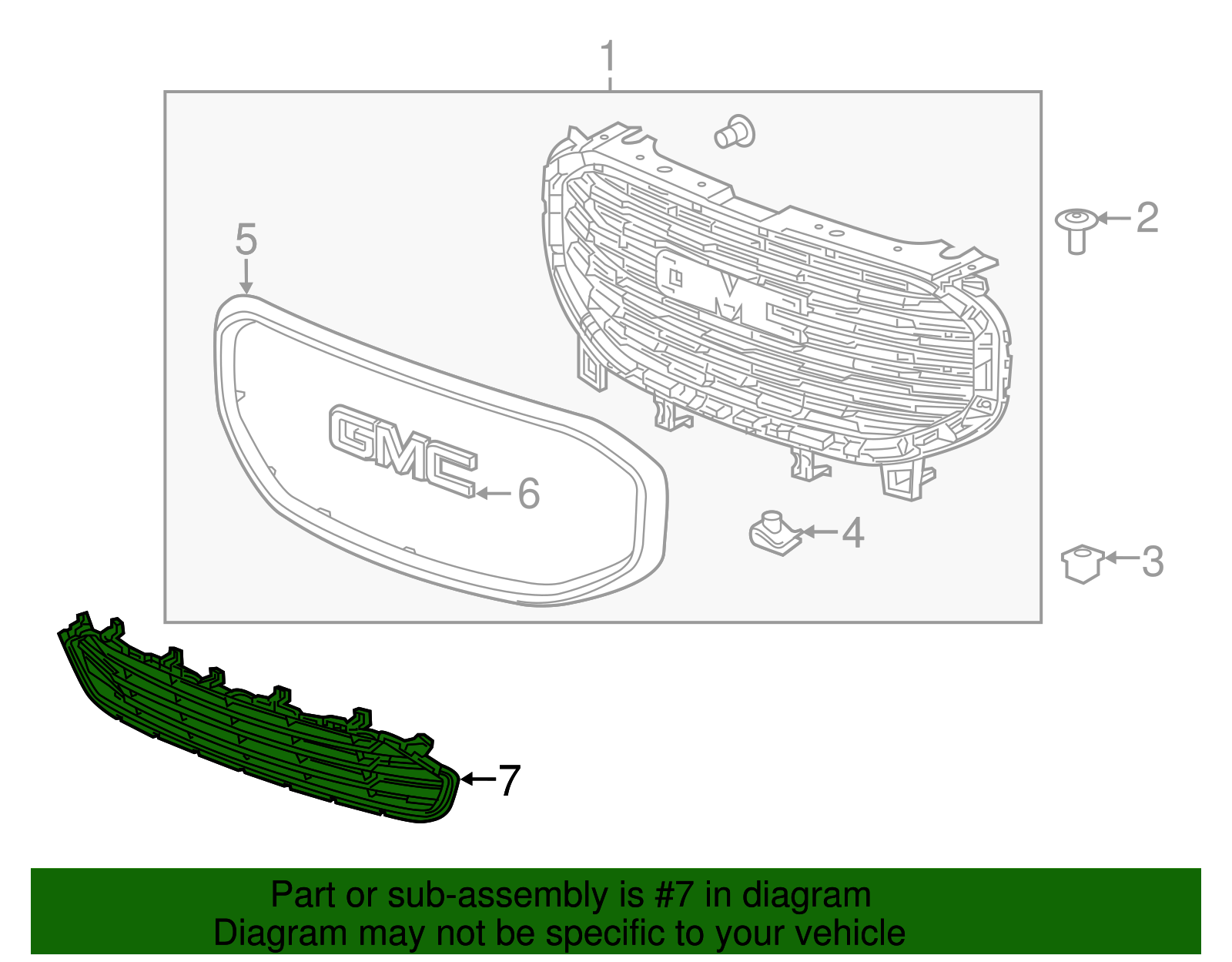 2018-2021 GMC Terrain Black Front Lower Grille 23196302 GM ...