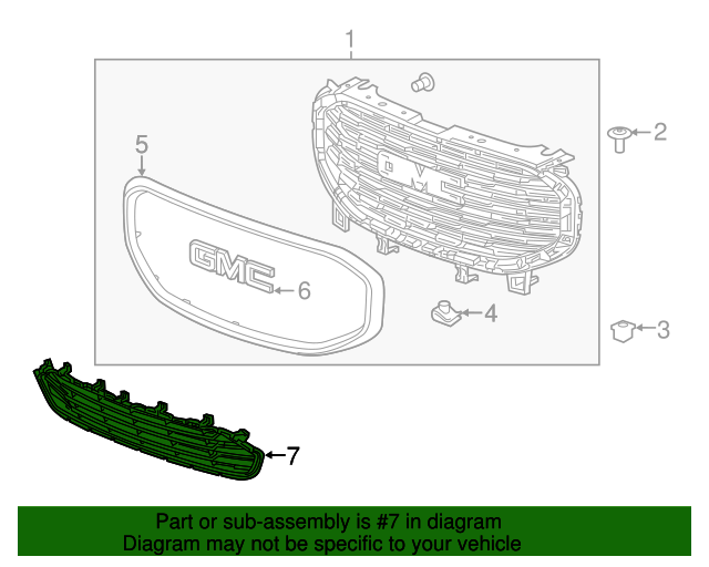 84207763 GM Black Front Lower Grille | GM Parts Store