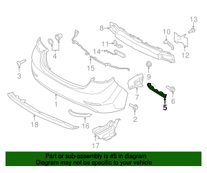 86613-3X000 - Bumper Cover Bracket 2011-2016 Hyundai Elantra ...