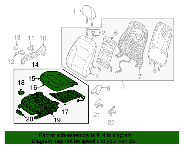 2017-2018 Hyundai Elantra Cushion Assembly 88200-F3000-XFZ | OEM Parts ...