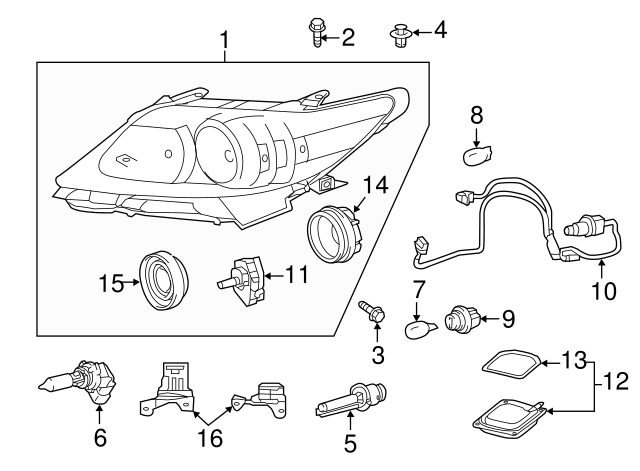 Lexus OEM Composite Headlamp Part# 81185-33B50 | OEM Vehicle Parts