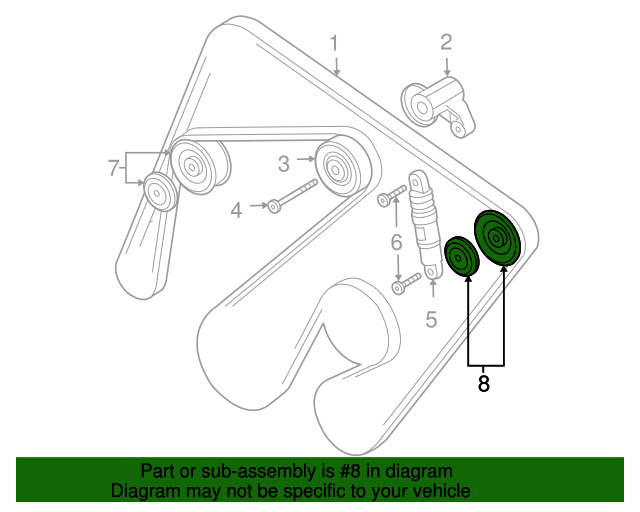 948-102-119-02 - Accessory Drive Belt Idler Pulley 2003-2006 Porsche ...