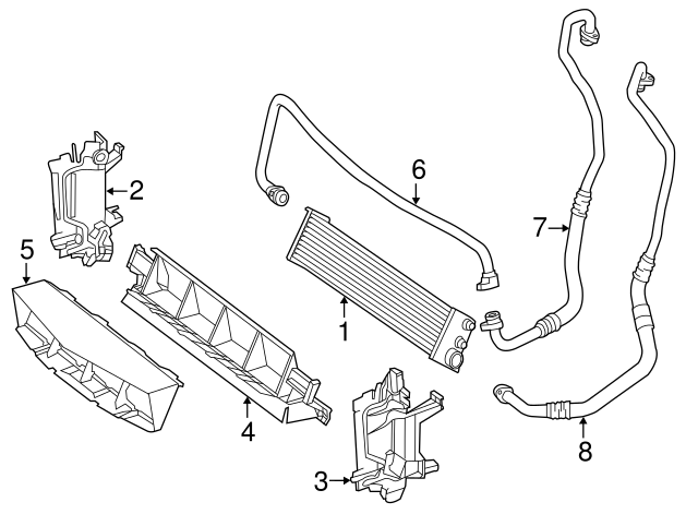 218-500-00-31 - Engine Oil Cooler Bracket 2012-2016 Mercedes-Benz ...