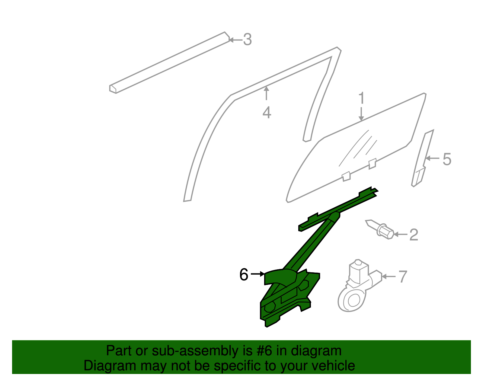 5743A049 - Window Regulator 2007-2012 Mitsubishi Outlander | Mitsubishi ...