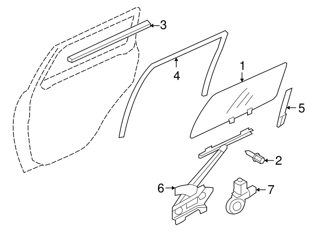 5743A049 - Window Regulator 2007-2012 Mitsubishi Outlander | Mitsubishi ...
