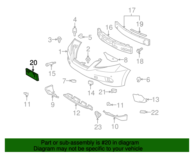 2010-2012 Lexus License Plate Bracket 52114-0E030 | AutoNationParts.com
