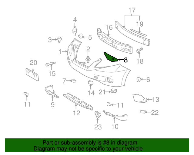 2010-2012 Lexus Side Retainer 52535-0E023 | OEM Parts Online