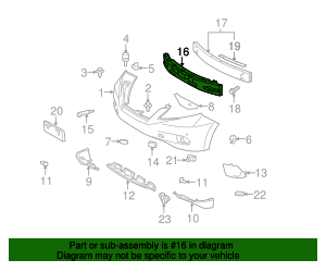 52611-0E020 - Bumper Impact Absorber 2010-2012 Lexus | AutoNationParts.com