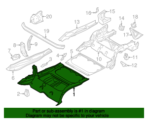 41002993556 - 2013-2015 BMW X1 Rear Floor Pan (41-00-2-993-556) | BMW ...