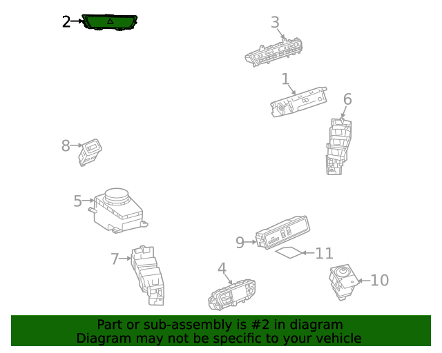 290-905-98-00 - Hazard Warning Switch 2019-2021 Mercedes-Benz ...