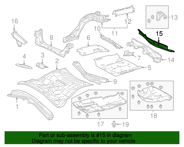57653-30151 - Floor Pan Crossmember 2013-2024 Lexus | AutoNationParts.com