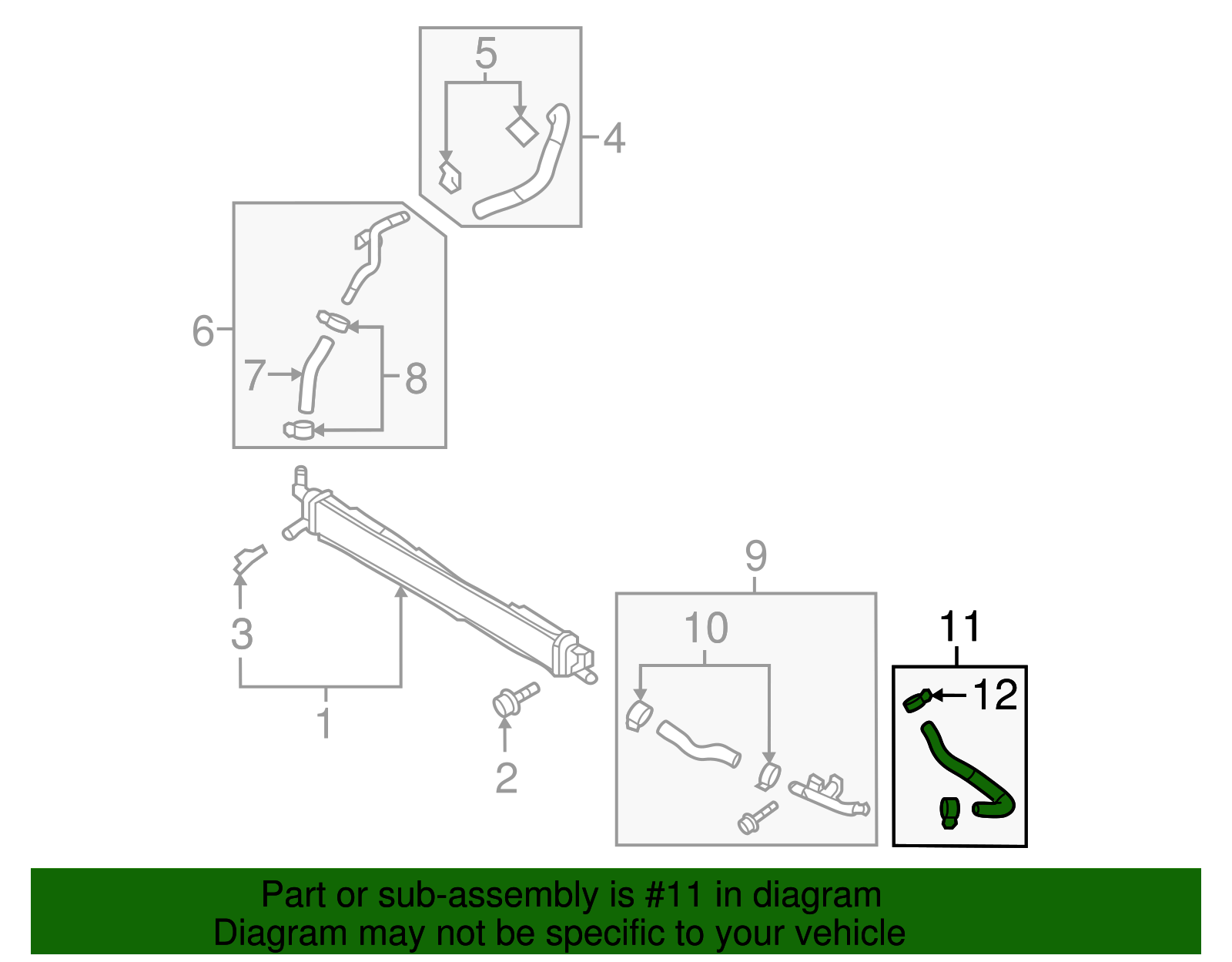 2016-2019 Hyundai Sonata Lower Hose 25436-E6000 | OEM Parts Online
