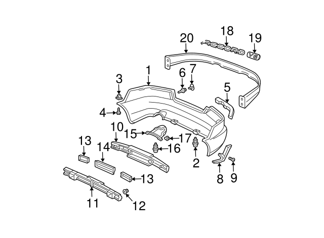 71503-S9A-000ZF - Cap Rear Bumper *NH578* (Taffeta White) - 2003-2011 ...