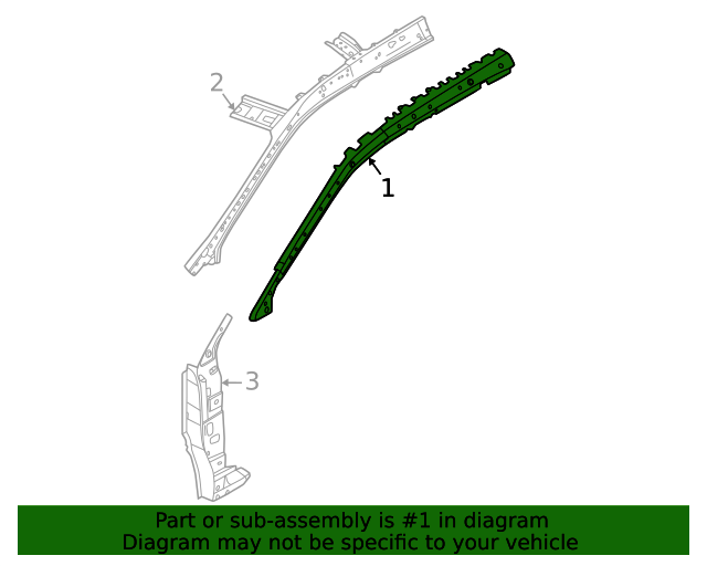 G6214-6RRMA - Body A-Pillar Reinforcement 2021-2023 Nissan Rogue ...