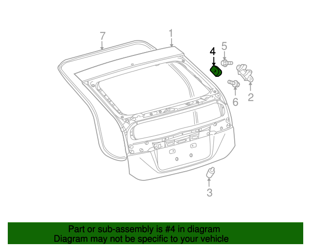 2004-2015 Toyota Lift Gate Stopper 67281-47010 | Toyota Parts Center