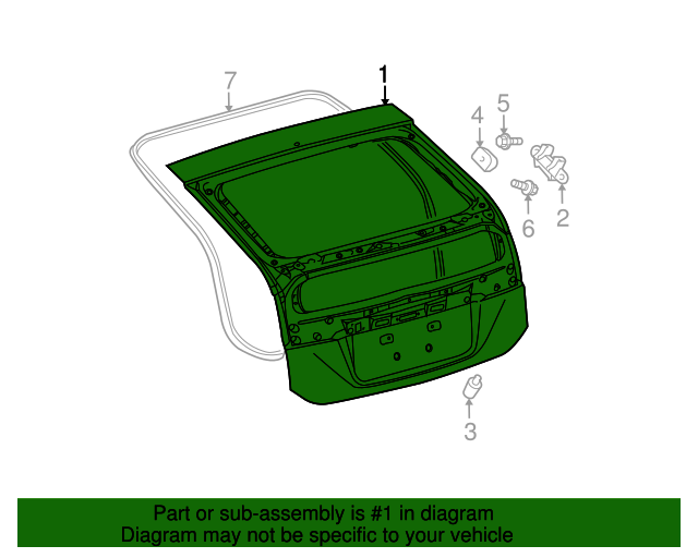 67005-47222 - Lift Gate - 2012-2015 Toyota | OEM Genuine Toyota Parts