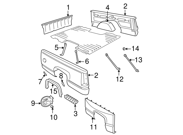 Genuine OEM Driver Side Pickup Box Side Panel Part# 15160491 Fits 1988 ...