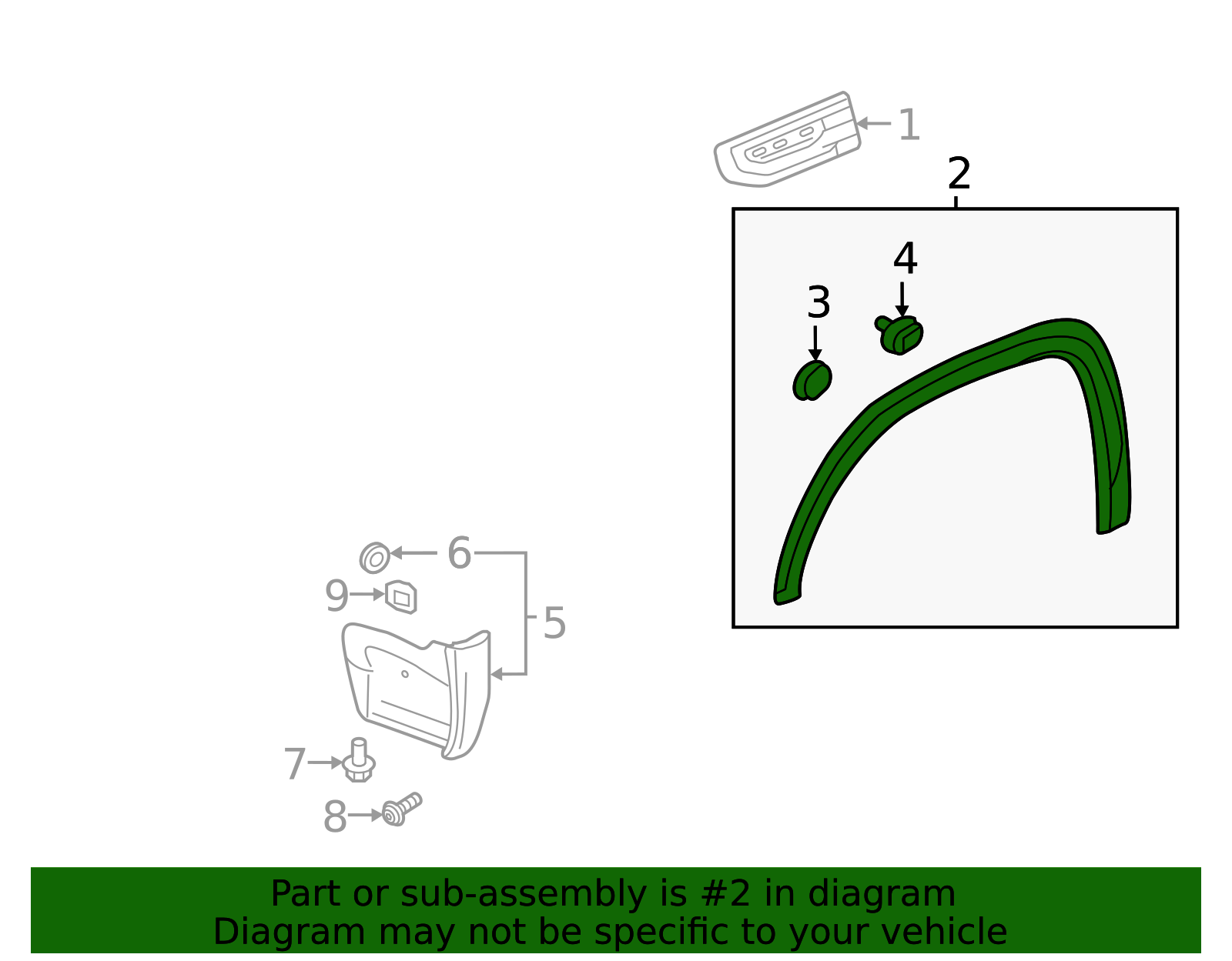 2023-2025 GMC Sierra 1500 Wheel Opening Molding 85542823 | QuirkParts