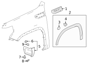 2019-2023 GMC Sierra 1500 Wheel Opening Molding 85522781 ...