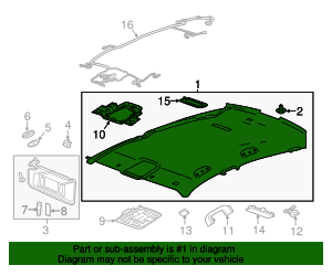 84450004 - Titanium Headlining Trim Panel 2014-2020 Chevrolet Impala ...