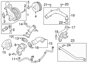Genuine Water Pump Assembly for 2010-2024 Land Rover | Land Rover Part ...