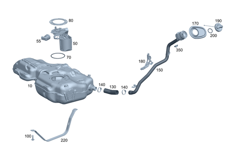 Fuel Tank with Detachable Parts for 2022 Mercedes-Benz GLA250 ...