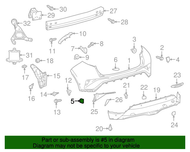 2018-2021 Toyota C-HR Bumper Cover Pad 52462-02160 | Toyota Parts Center