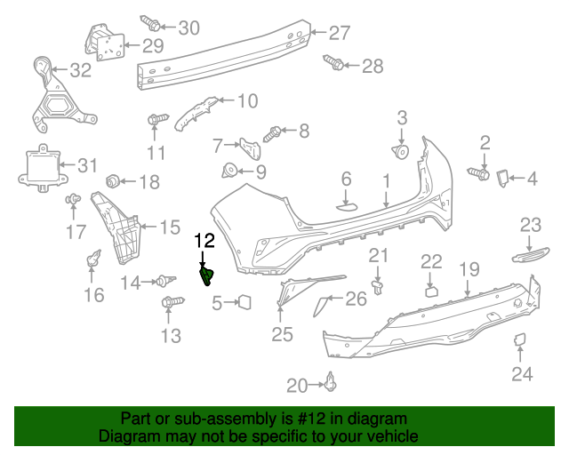 52029-F4010 - Cover Support 2018-2021 Toyota C-HR | Longo Toyota Parts