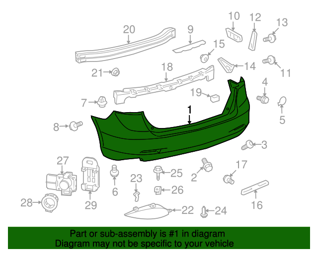 52159-0T900 - Cover Rear Bumper L C 2009-2015 Toyota Venza | Longo Toyota Parts