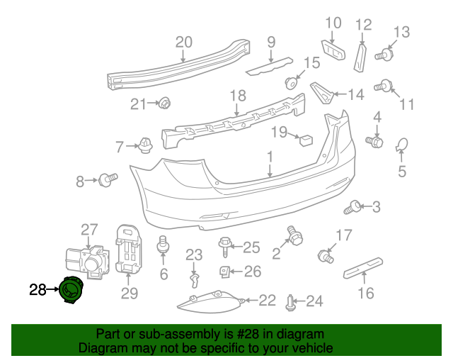 89348-33100-D0 - Reverse Sensor Retainer - 2014-2015 Toyota Venza | OEM ...