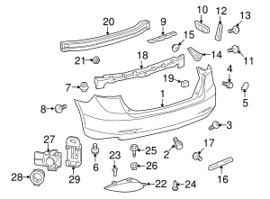 2009-2015 Toyota Venza Bumper Cover Support Rail 52158-0T010 ...