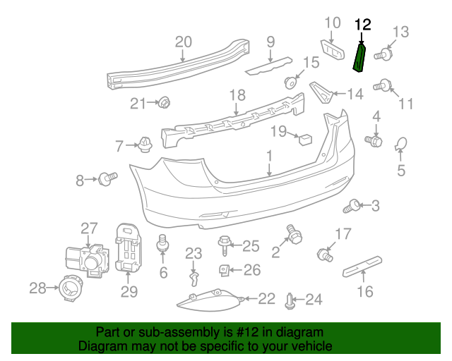 2009-2015 Toyota Venza Side Retainer 52576-0T010 | OEM Parts Online