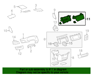 2013-2014 Toyota Sienna Storage Compartment 55042-08011-B0 | Camelback ...