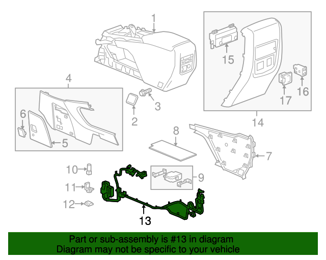 84659796 GM Front Floor Console Wiring Harness | GM Parts Store