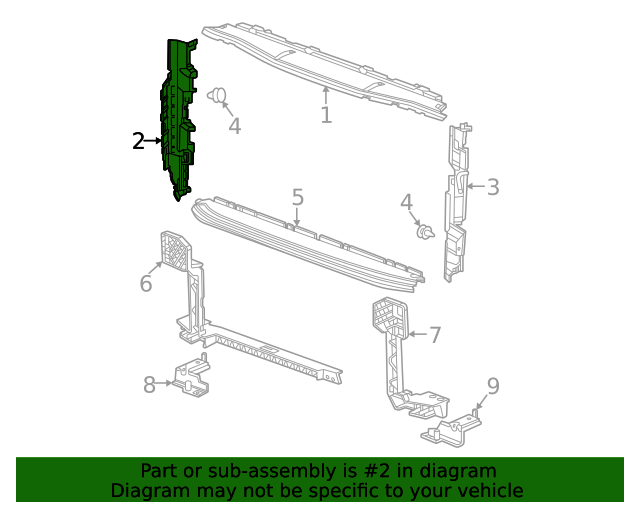 2021-2022 GM Passenger Side Radiator Air Baffle 84252889 | TascaParts.com