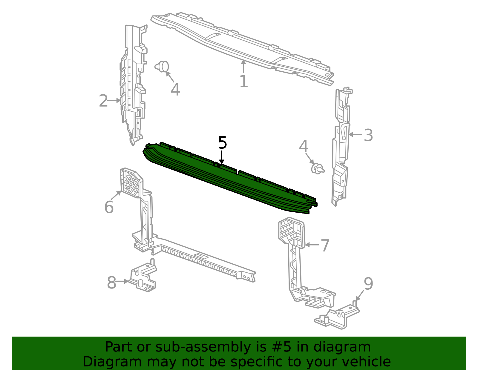 84252885 - Lower Radiator Air Baffle 2021-2024 GM | Gateway Buick GMC Parts