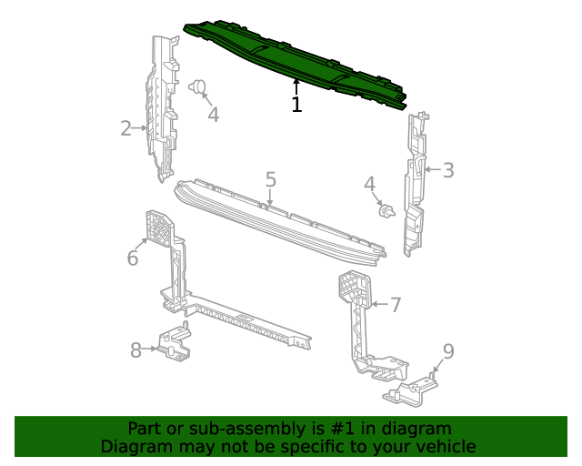 2021-2024 GM Upper Radiator Air Baffle 84252883 GM | GMPartsDirect.com