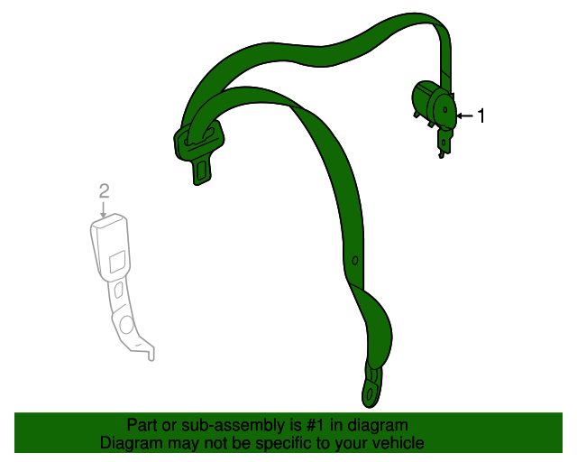 164-860-19-85-9C94 - Seat Belt Lap and Shoulder Belt 2007-2012 Mercedes ...