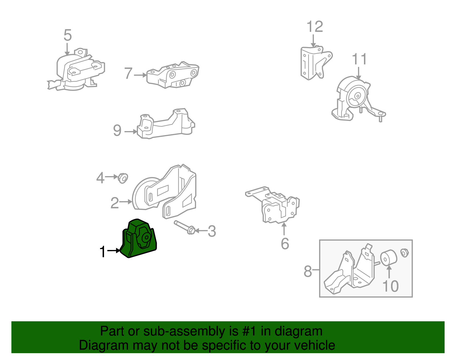 2008-2015 Scion xB Insulator, Engine Mounting, Front(For Transverse ...