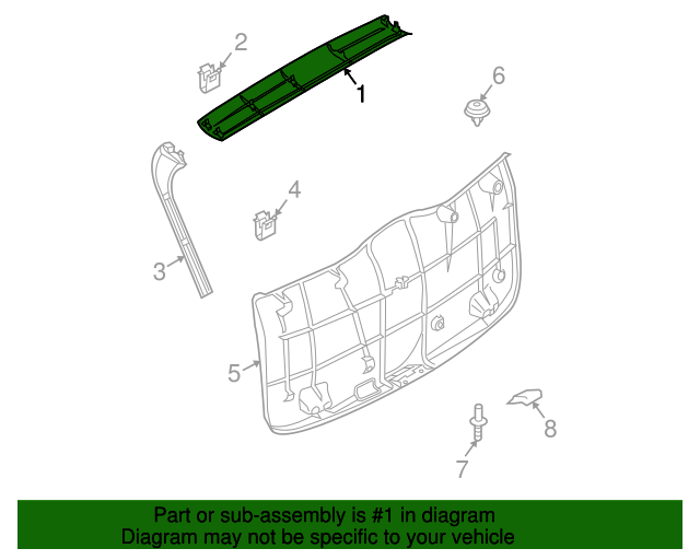 2004-2010 BMW X3 Upper trunk lid trim panel 51-49-3-418-687 ...