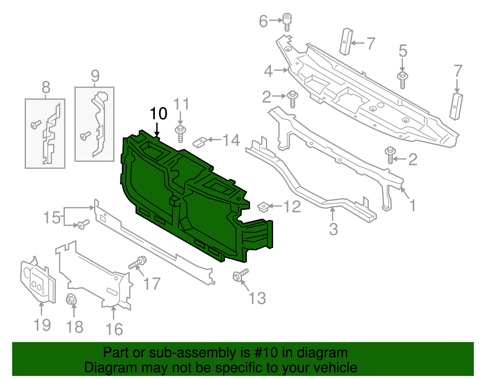HC3Z-8B455-A - Mount Panel 2017-2019 Ford | Big 3 Auto Parts