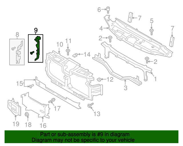 2017-2020 Ford Inner Shield - Driver's Side (LH) HC3Z-8327-F ...