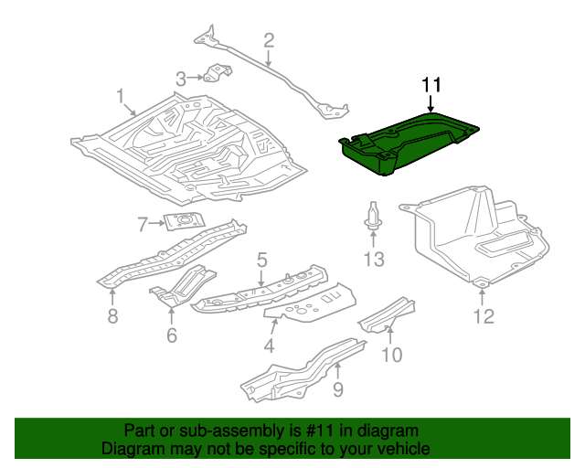 2011-2013 Toyota Highlander Under-Body Shield 58723-0E040 | Toyota ...